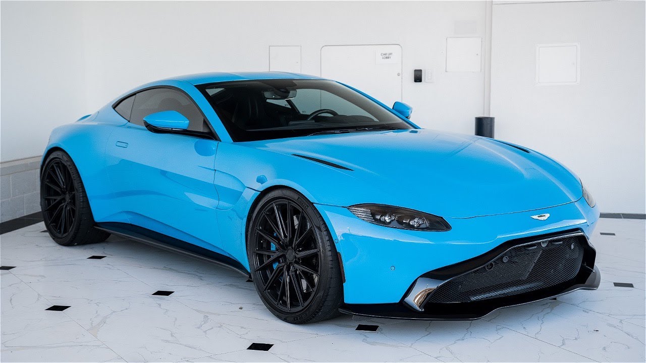 Elwood Blue On Pure Black 2020 Aston Martin Vantage V8 Coupe - YouTube