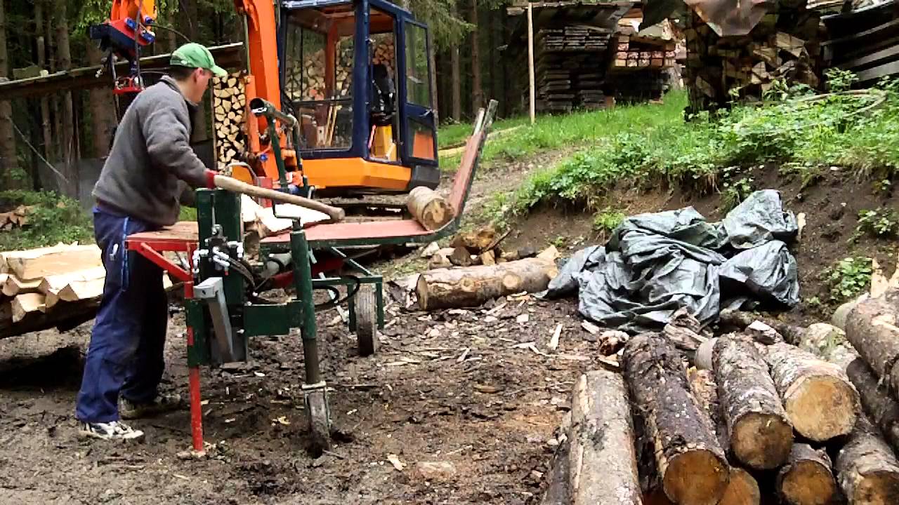 spalter eigenbau holzspalter - YouTube