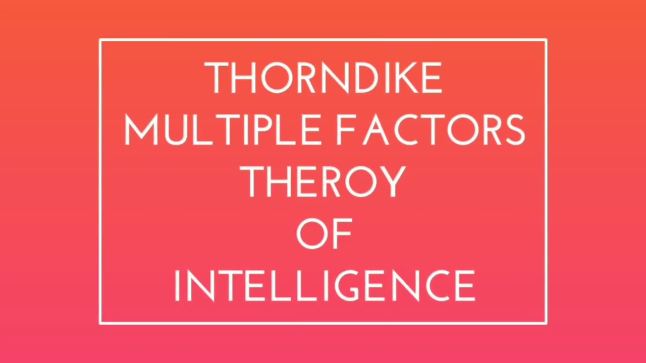 Thorndike's Multifactor Theory| #pstet | Educational Psychology ...