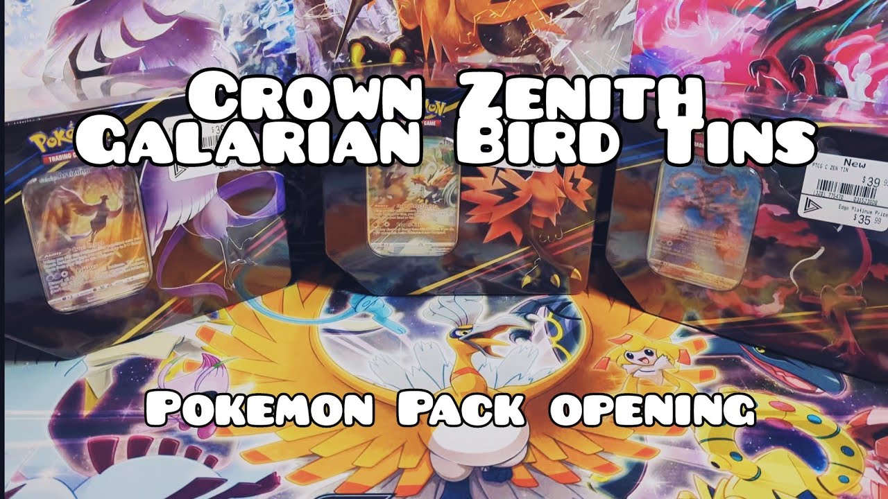 Pokemon: Crown Zenith Galarian Bird Tins Opening! - Pokemon Pack ...
