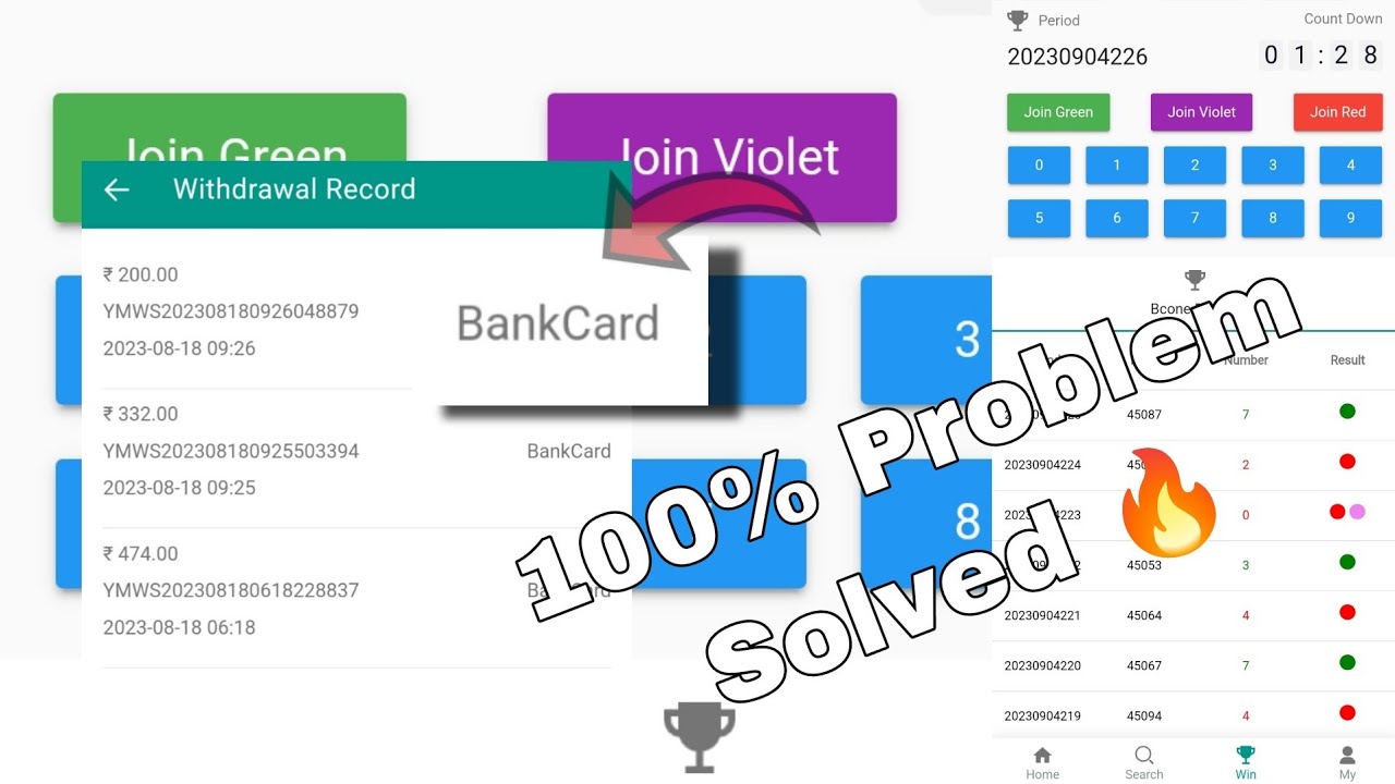 Colour Prediction Game Me Bank Card Problem Solved | Colour Game Me ...