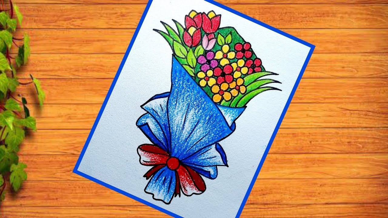 Flower Bucket Drawing Image | Best Flower Site