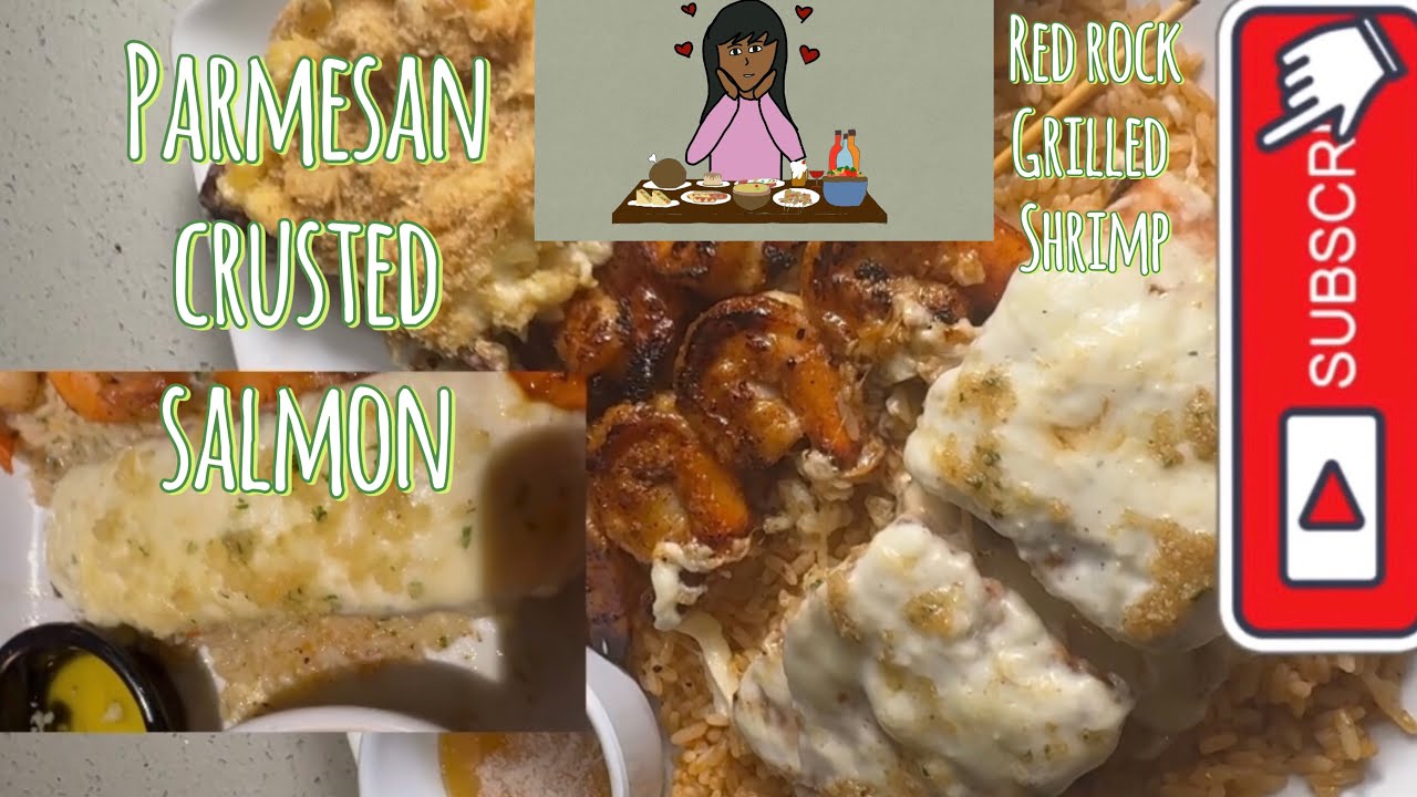 We have Longhorn Steakhouse at home! Parmesan crusted salmon and red ...
