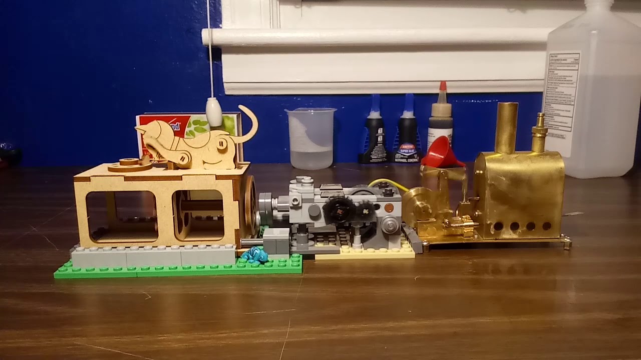Small steam powered wooden cat and mouse automata🐈🐀 2 - YouTube