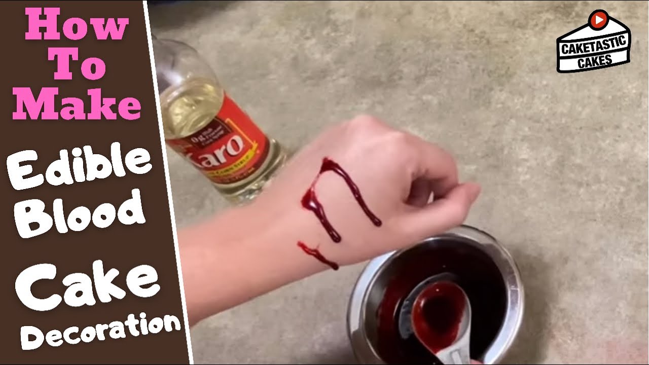 Edible Fake Blood for Halloween Cake Tutorial - YouTube