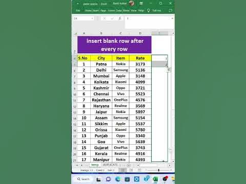 Amazing excel tricks Insert blank row after every row #shorts #excel - YouTube