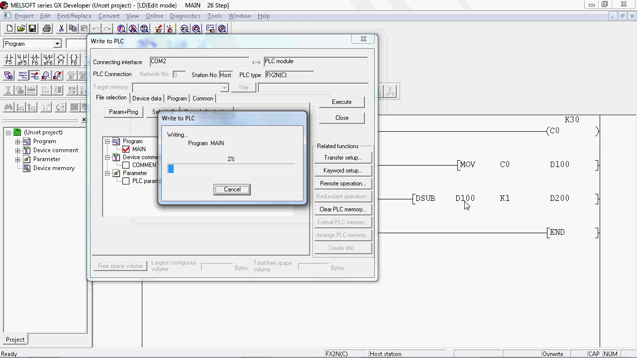 Belajar PLC Contoh Program Pengurangan - YouTube
