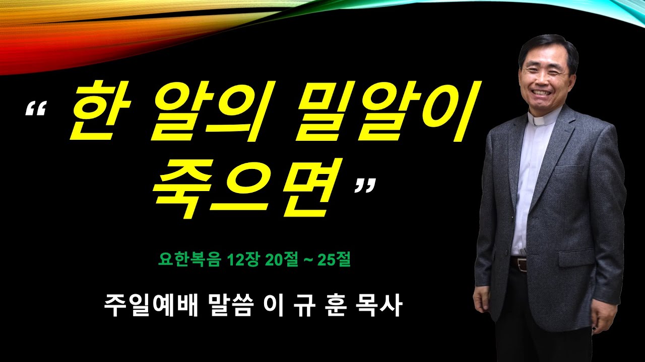 한 알의 밀알이 죽으면 요한복음12장20절~25절 Youtube