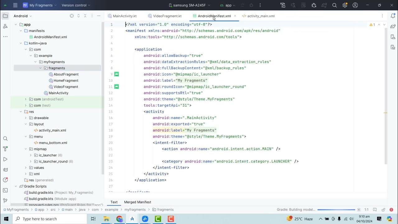 Bottom Navigation with Fragments & ViewPager Kotlin Android Tutorial - YouTube