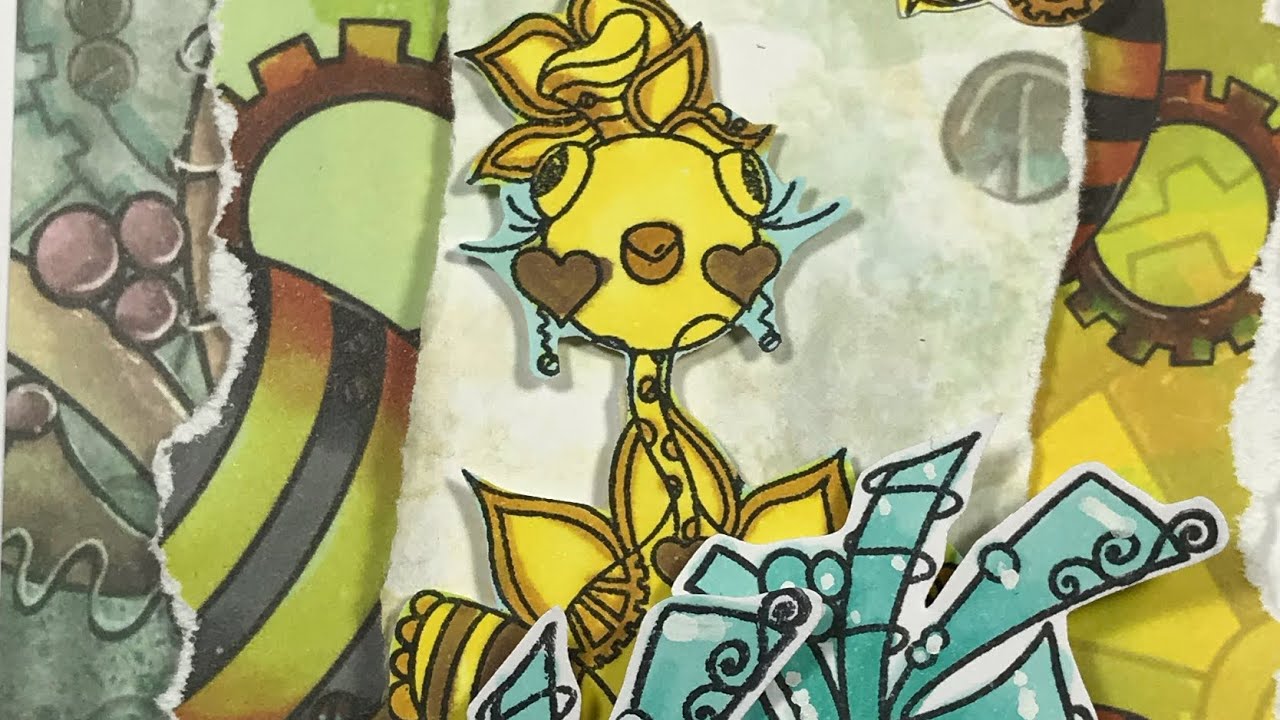Creating a long thin card using steampunk stories by JMC Designs - YouTube
