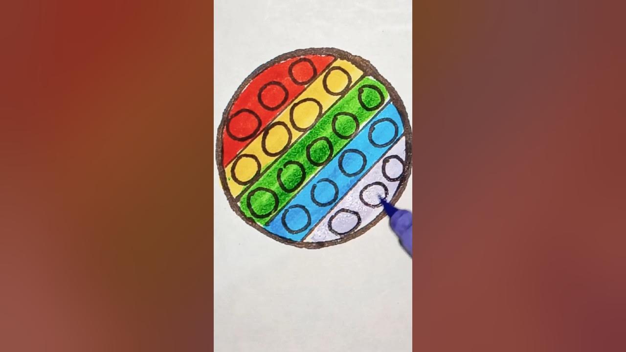 how to draw pop it||pop it drawing and colouring#youtube #youtubeshorts ...