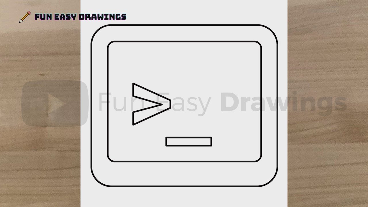 How to Draw Command Line Icon Easy - Fun Easy Drawings #FunEasyDrawings ...