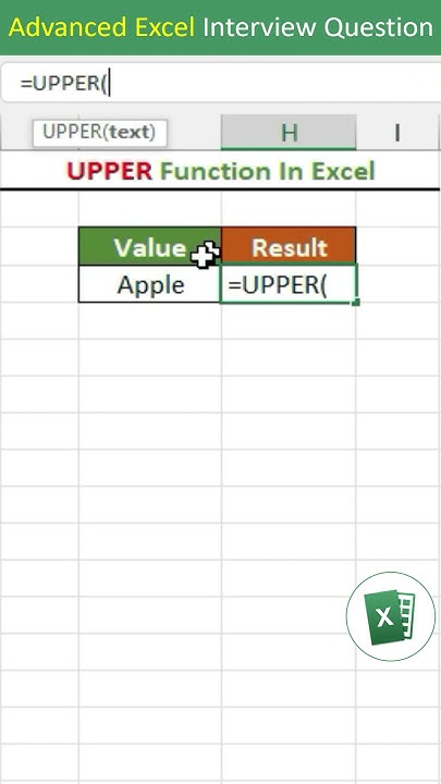 UPPER function in excel | UPPER formula in excel | excel interview questions excel tips and ...