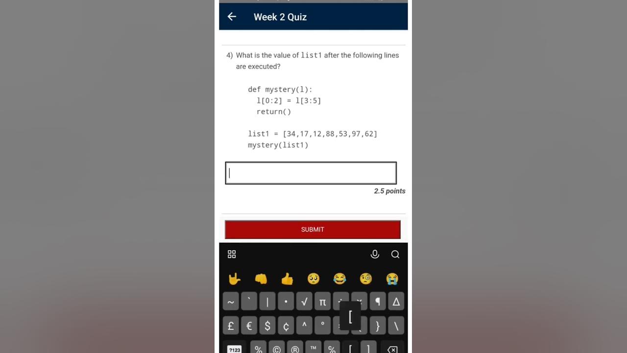 Programming Data Structures And Algorithms Using Python Nptel Week 2 Answers 2023 Nptel
