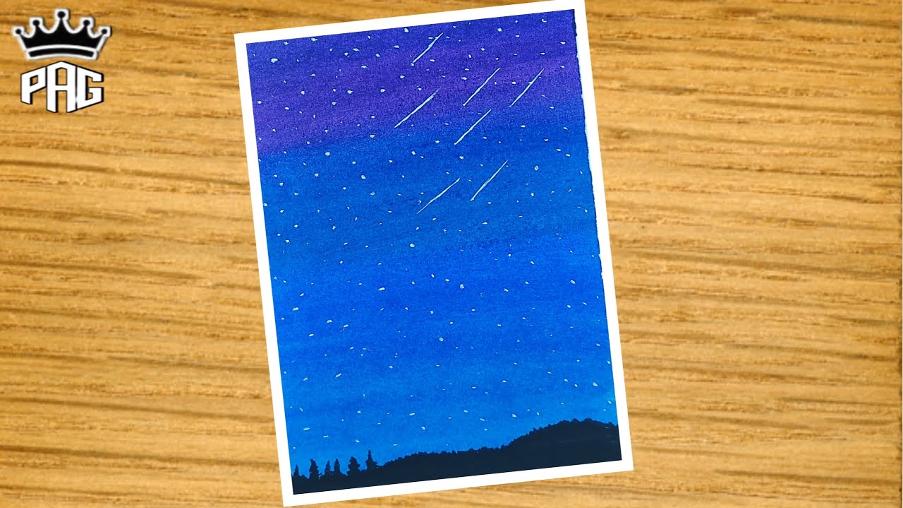 oil pastel drawing || Galaxy night sky oil pastel drawing - YouTube