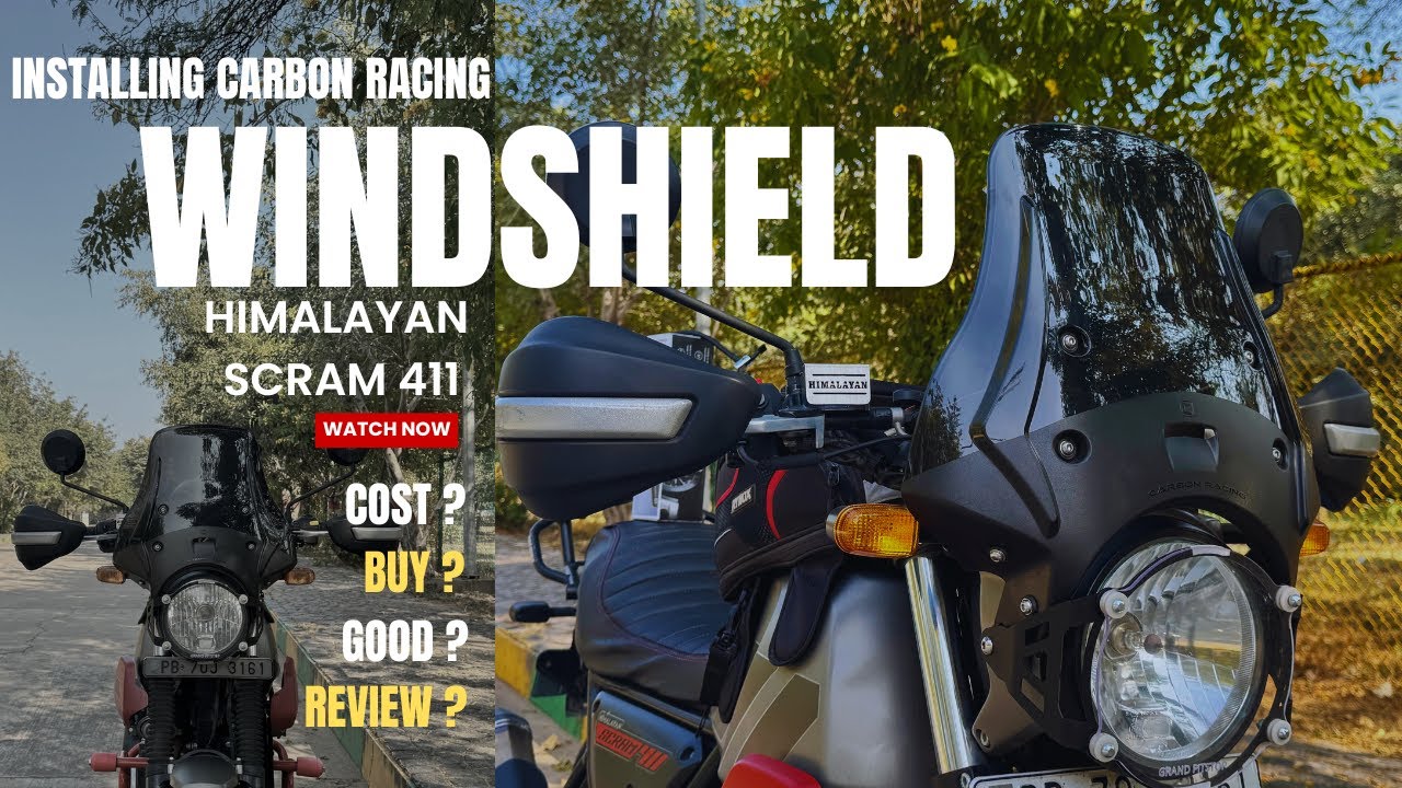 Installing Carbon Racing Windshield on my Himalayan | Scram 411 | Best ...