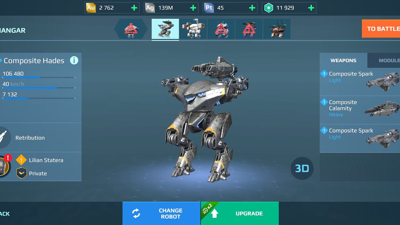 Full set of Composite Hades || B operation pass unlock War Robots F2P ...