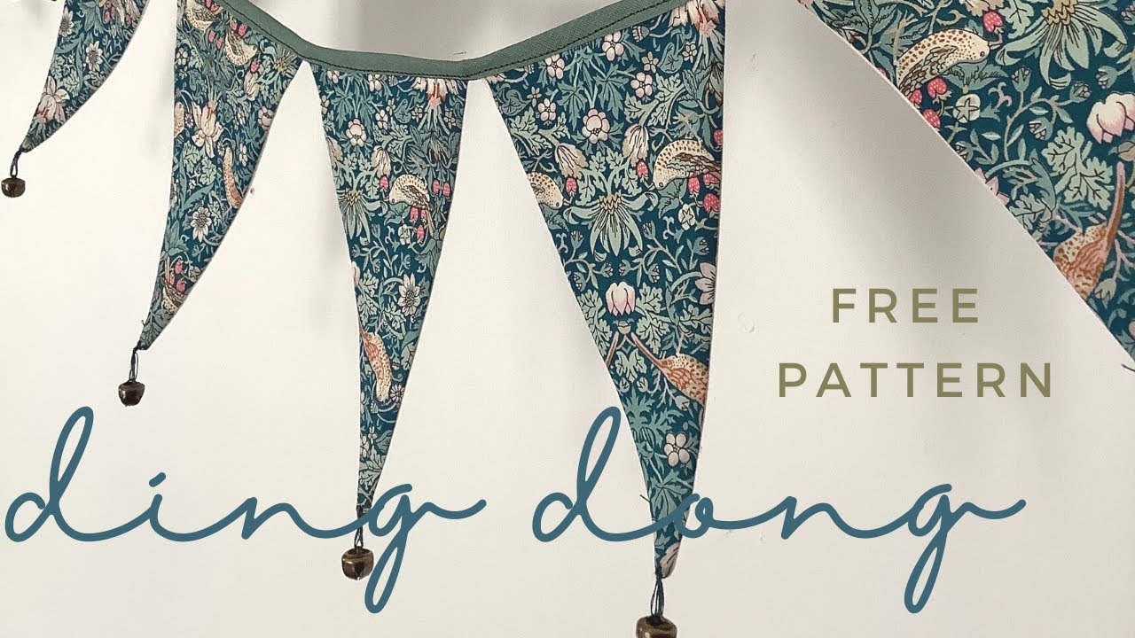 FREE PATTERN - BELLS BUNTING TUTORIAL - LIBERTY LONDON TEAL GARLAND ...