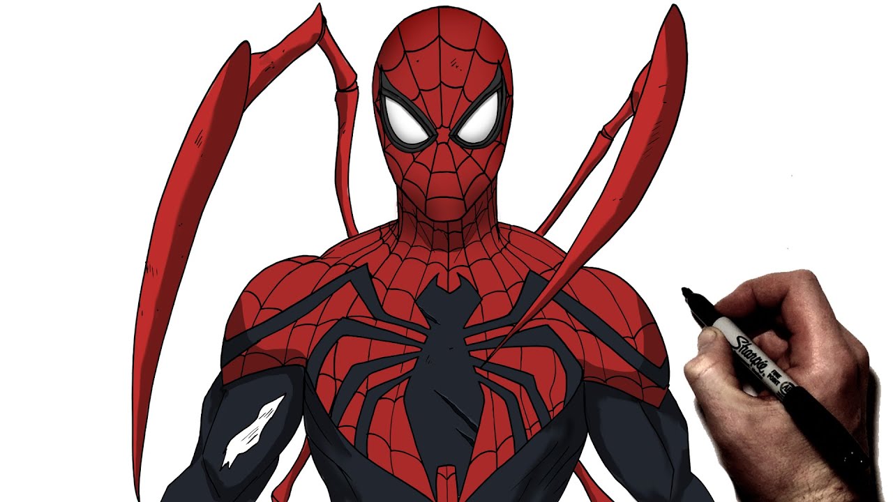 How To Draw Superior Spiderman | Step By Step | Marvel - Youtube