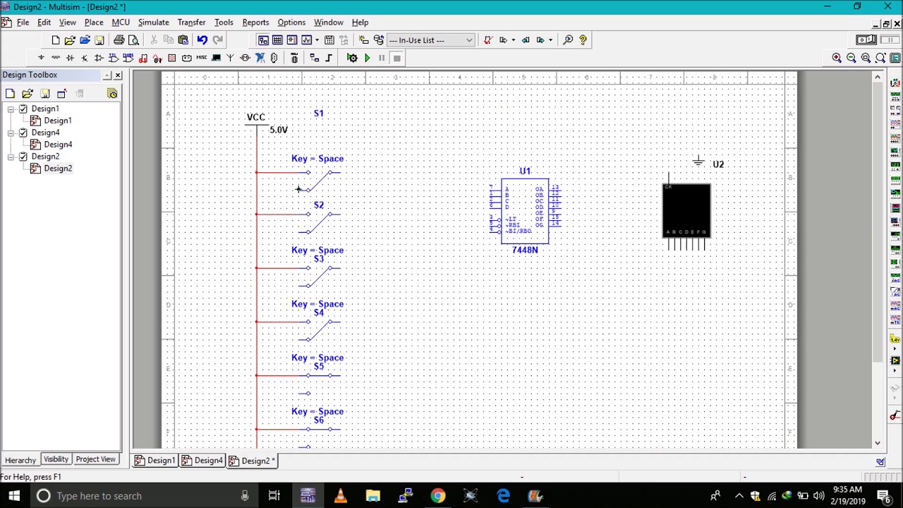 Rangkaian seven segment IC 7448 - YouTube