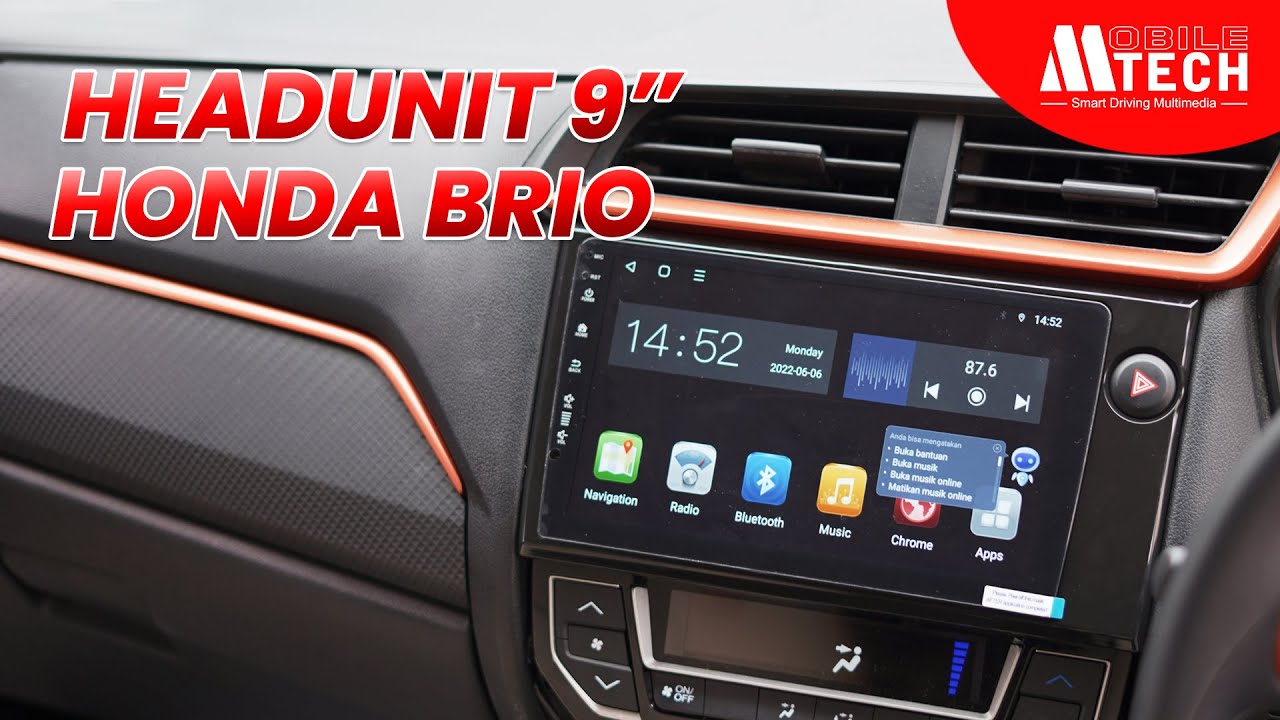 Headunit 9 Inch untuk Honda Brio by Mobile Tech - YouTube