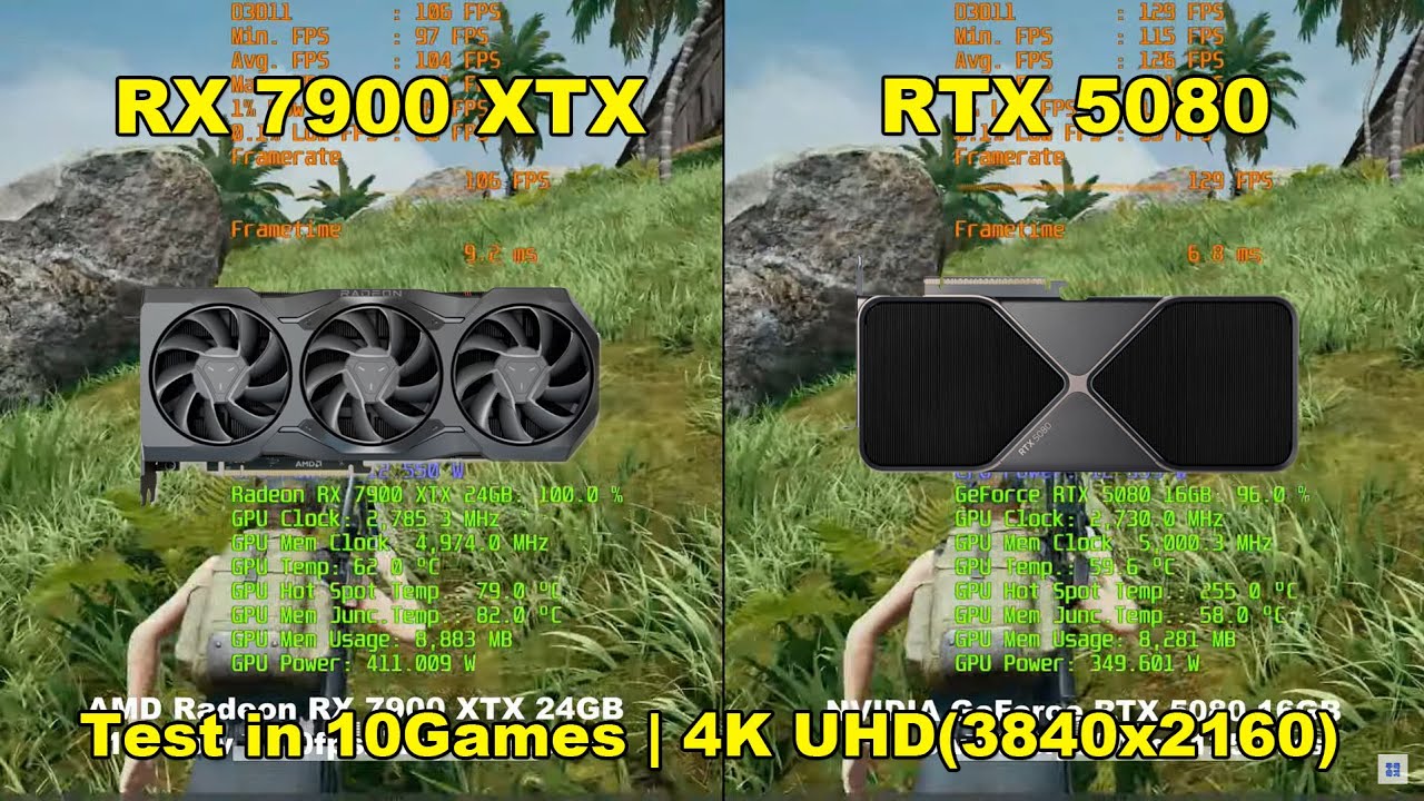'Rtx 5080 Vs Rx 7900 Xtx On R7 9800x3d - Geforce Rtx 5080 Vs Radeon Rx ...