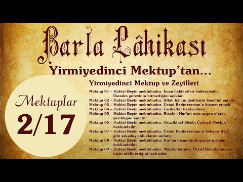 Risale-i Nur Külliyatı/Barla Lâhikası - 001-053 Mektuplar (2/17)