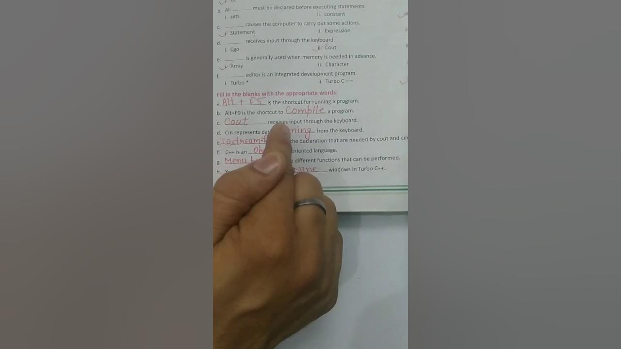 Class 7 Computer Ch-1 Part-8 topic- Exercises of C++ - YouTube