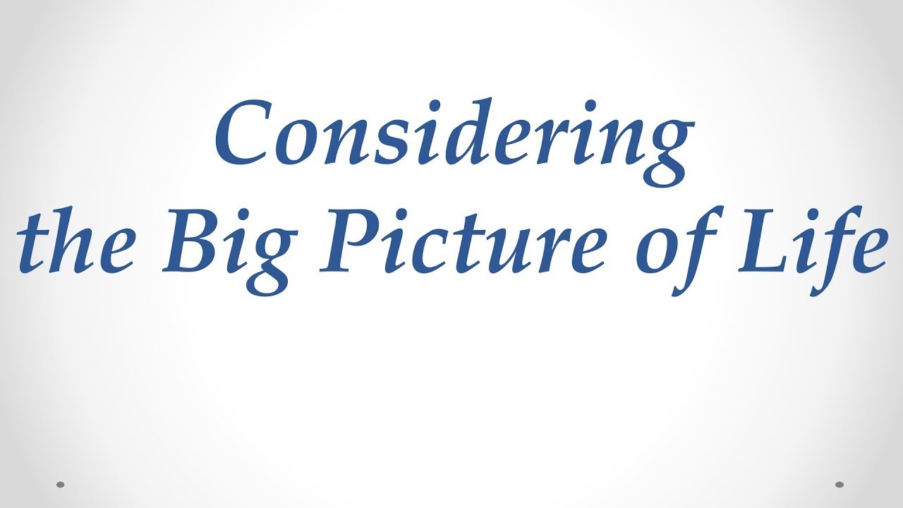 Considering the Big Picture of Life - YouTube