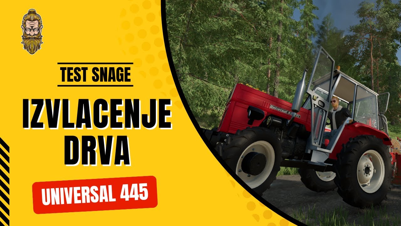 Izvlacenje drva sa Universal 445 - Test Snage FS22 - YouTube