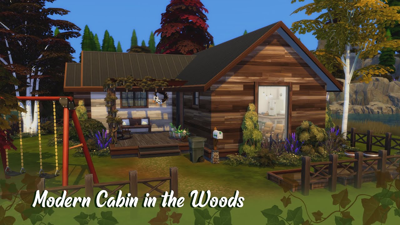 Modern Cabin in the Woods | Sims 4 Speed Build - YouTube