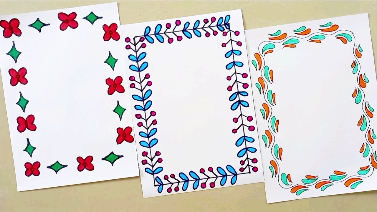 3 Easy design borders for project work | Simple project work border ...