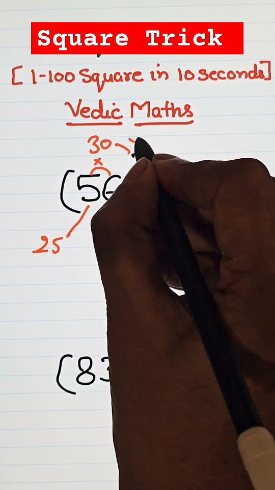 Learn Square Trick 1 to 100 from vedic math #square #vedicmaths #shorts ...