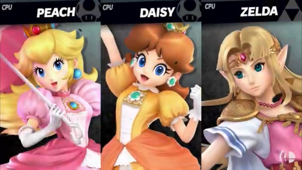 Super Smash Bros. Ultimate - Peach vs Daisy vs Zelda - YouTube