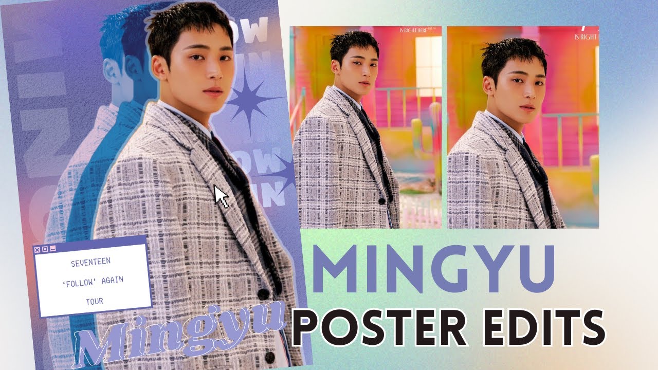 Mingyu SEVENTEEN | KPOP Aesthetic Poster Tutorial | Canva Kpop Edits ...