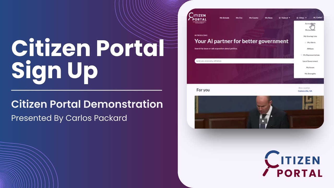 Citizen Portal Sign Up - YouTube