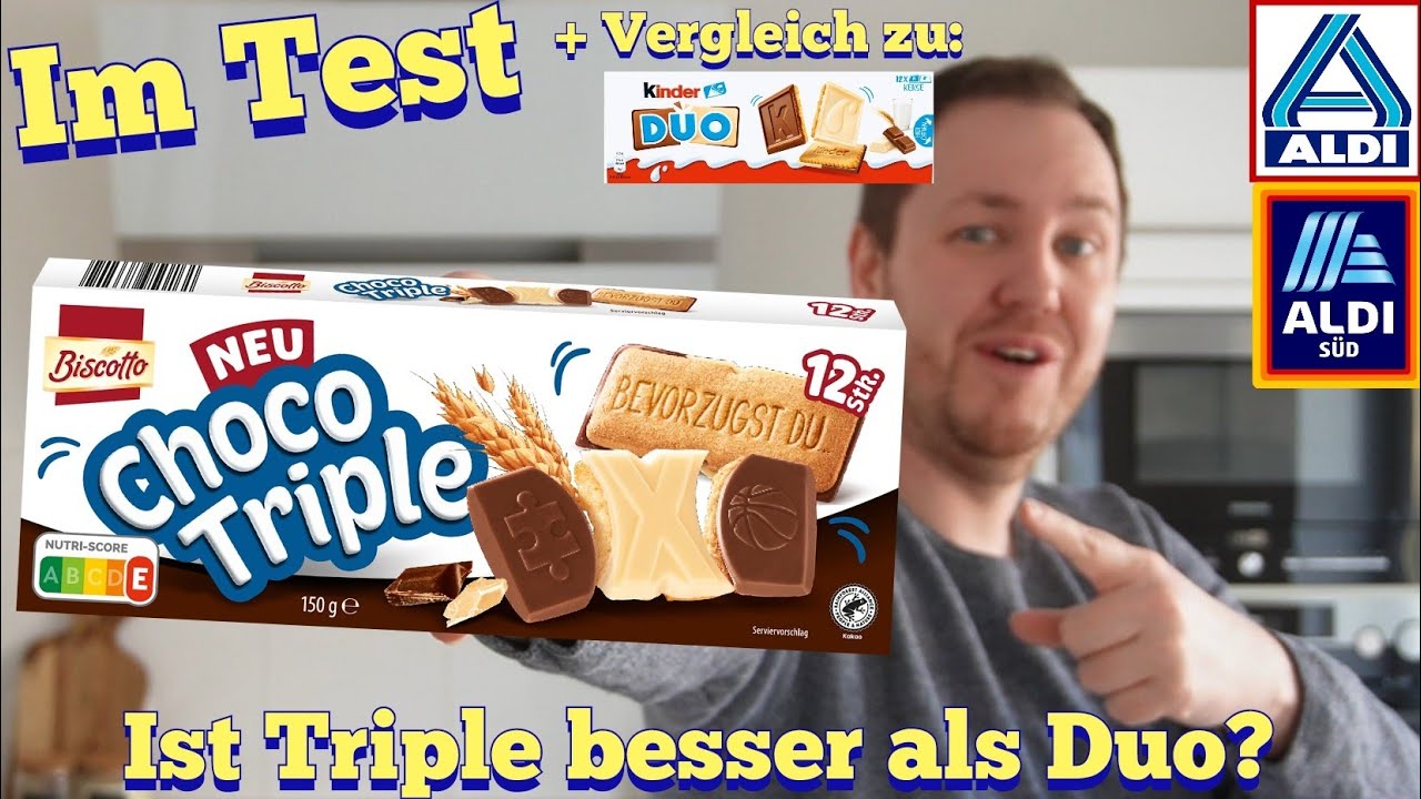 Aldi: Biscotto Choco Triple im Test + vergleich zu kinder Duo - YouTube