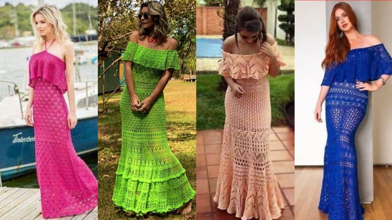 Attractive And Stunning Free Crochet Patterns Crochet Frill Long Maxi ...