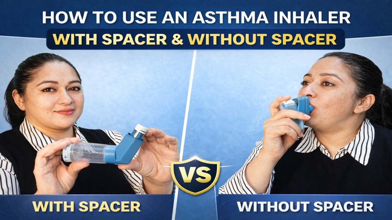 How to Use Asthma Inhaler Correctly | With Spacer & Without Spacer ...