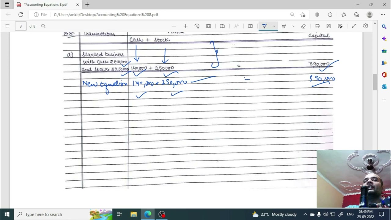 Question No. 8. Accounting Equations Class 11 DK Goel solution in Hindi ...