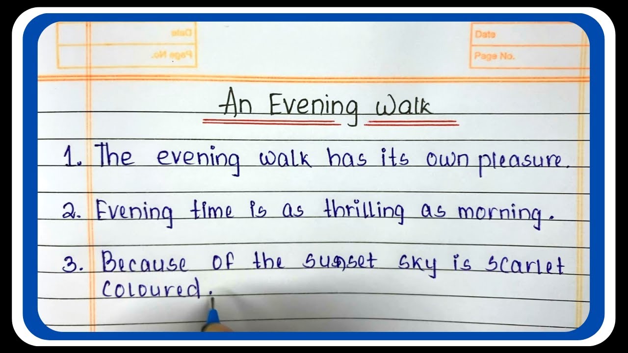 10 lines on evening walk | Short essay on Evening walk | Evening walk ...