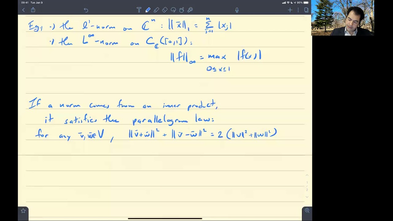 Linear Algebra Lecture 28: Normed Spaces - YouTube