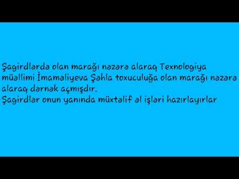 EKO ETNOQRAFIYA 99 Nömrəli Məktəbdə Toxuculuq Dərnəyi