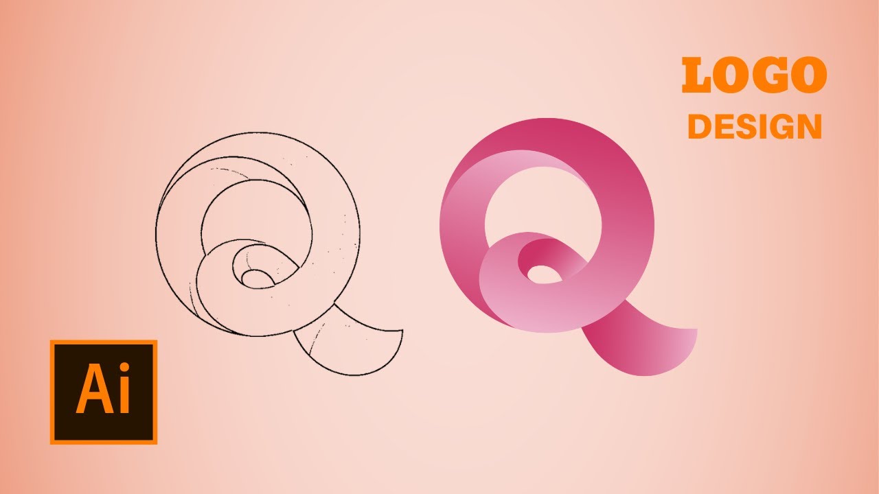 Q Letter Logo Design in Adobe Illustrator #illustratortutorial # ...