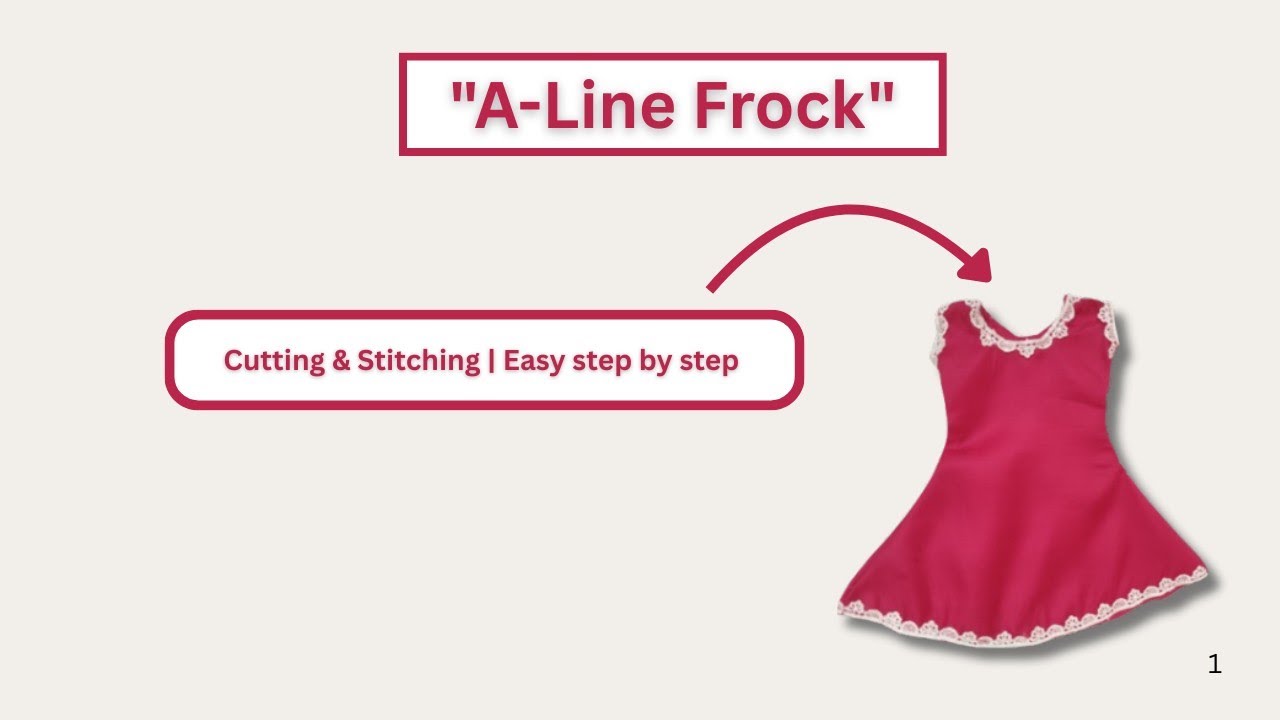 A line frock | A line frock cutting and stitching | Easy step by step ...