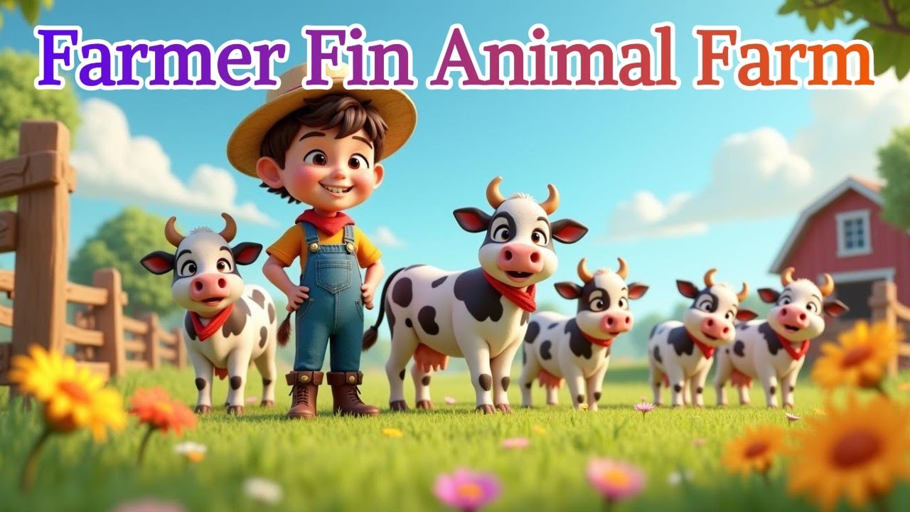 Animals On The Farm | Farmer Fin Had A Farm | Animal and Farm Song for ...