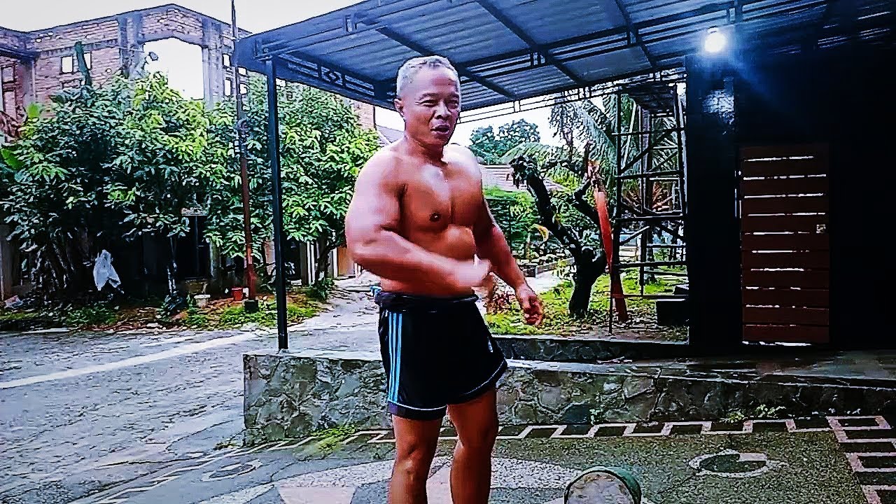 Barbell training at home Indonesian bodybuilders - YouTube