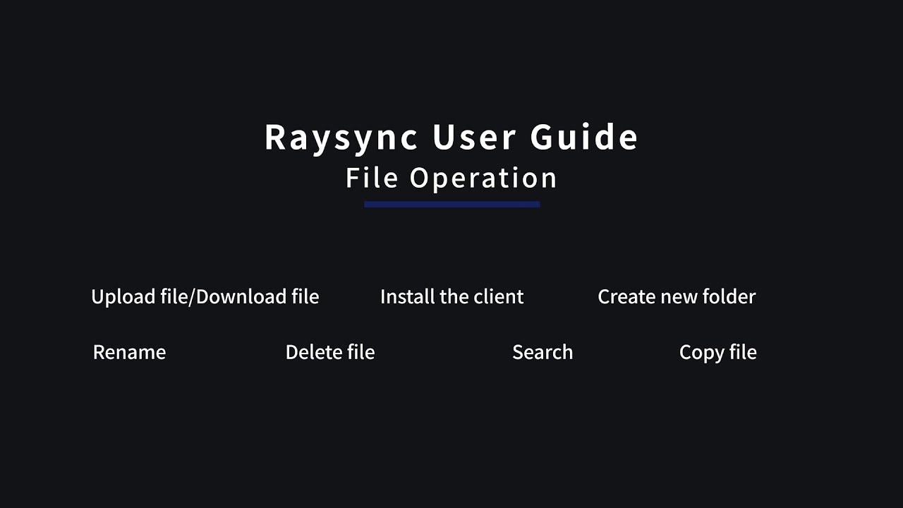 Raysync User Guide - File Operation - YouTube