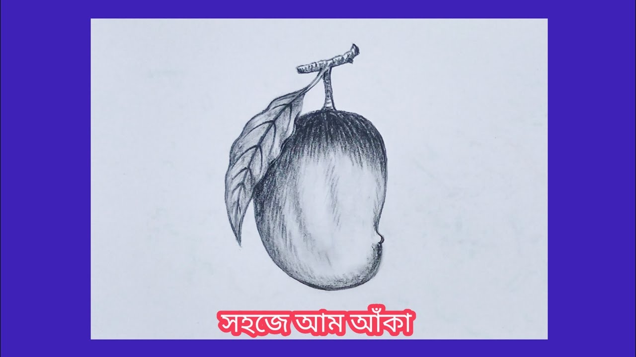 সহজে আম আঁকা/Easy Mango 🥭 Drawing/Pencil Drawing - YouTube