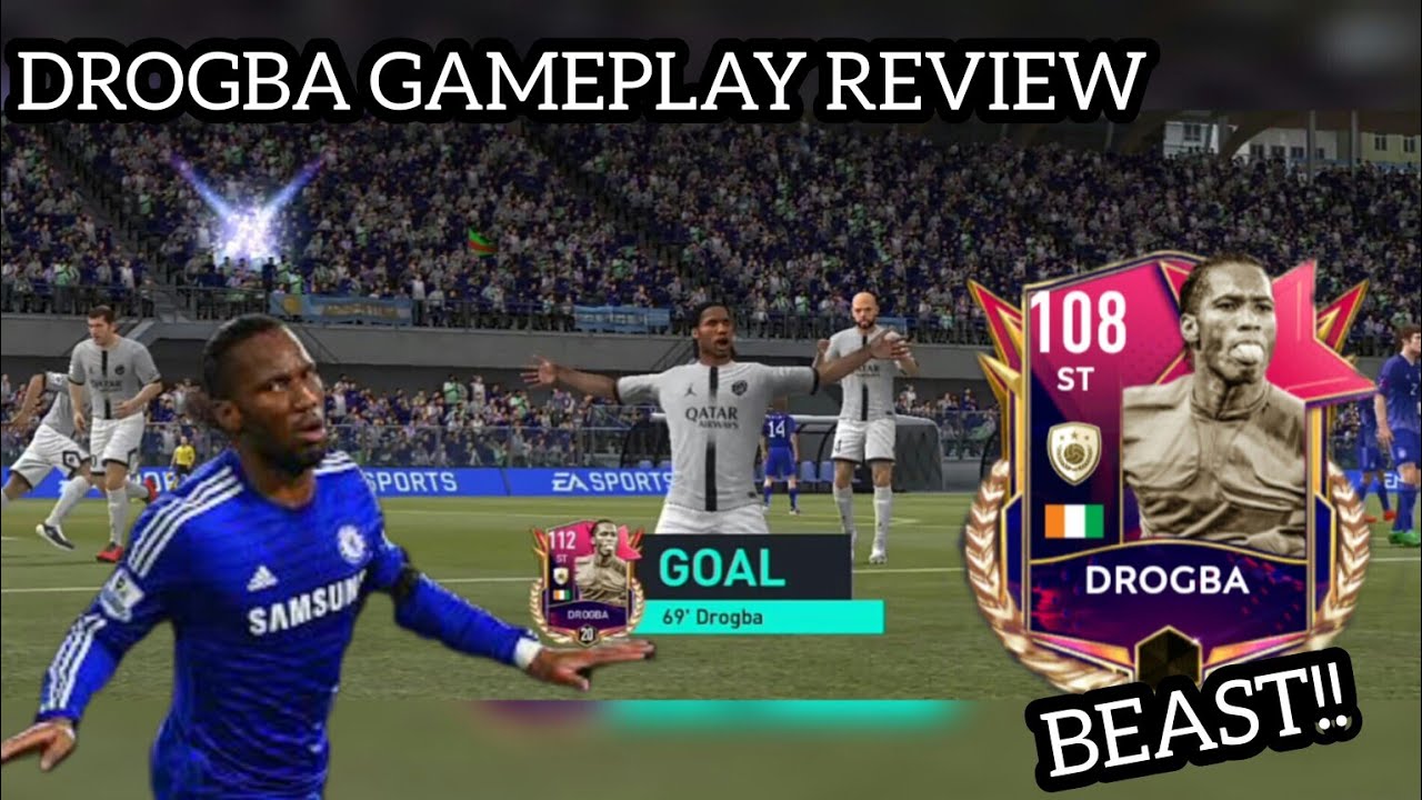 AMAZING 108 DROGBA GAMEPLAY REVEIW FIFA MOBILE | DROGBA 108 REVIEW ...